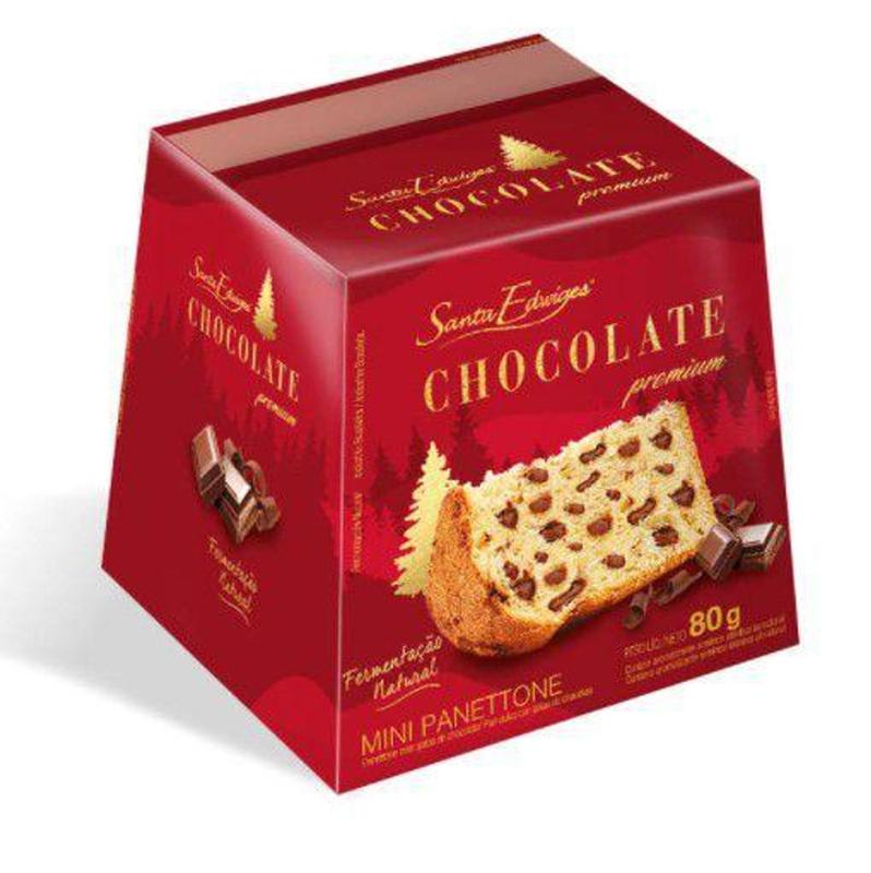 Mini Panettone Gotas de Chocolate Premium 80g Santa Edwiges - Panetone ...