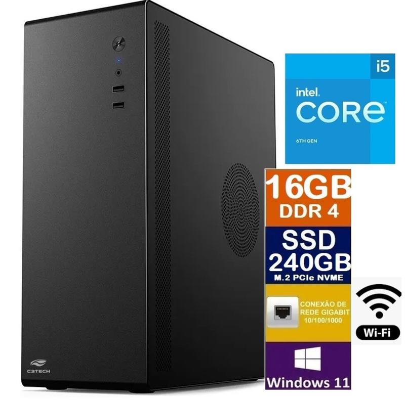 Mini Pc slim Intel Core I5 6500 6ª geração ram 16gb ddr4 ssd 240gb m.2 ...