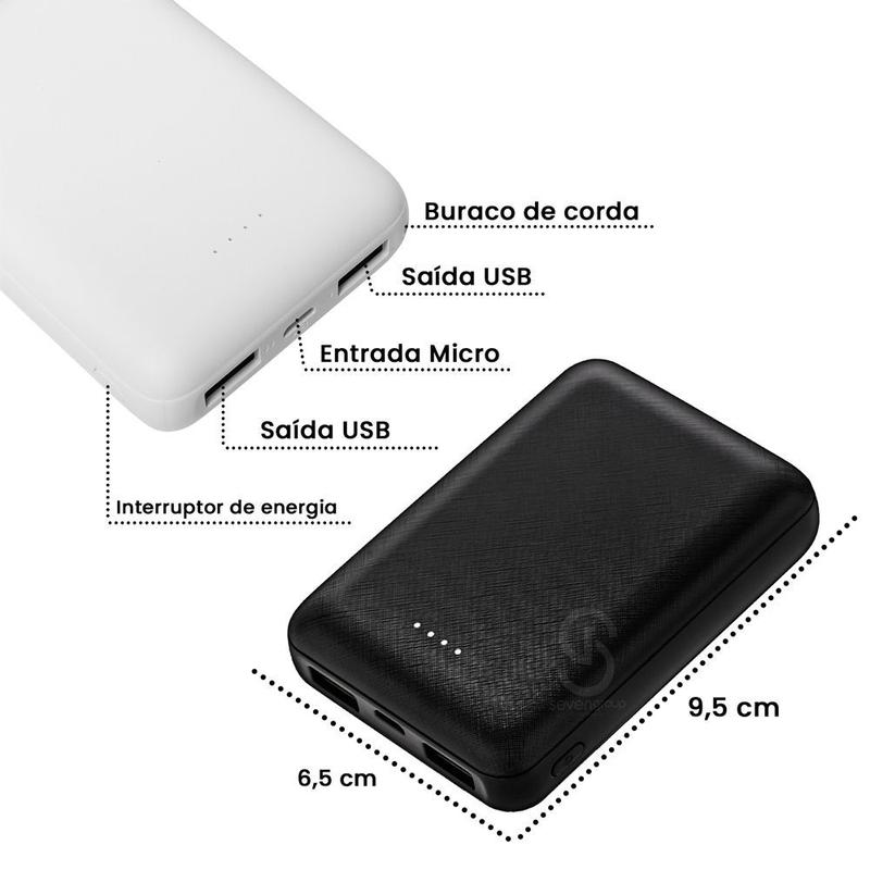Mini Power Bank MAX-0528 10000mah Carregador Portatil 2 USB - IT-BLUE - Carregador Portátil ...