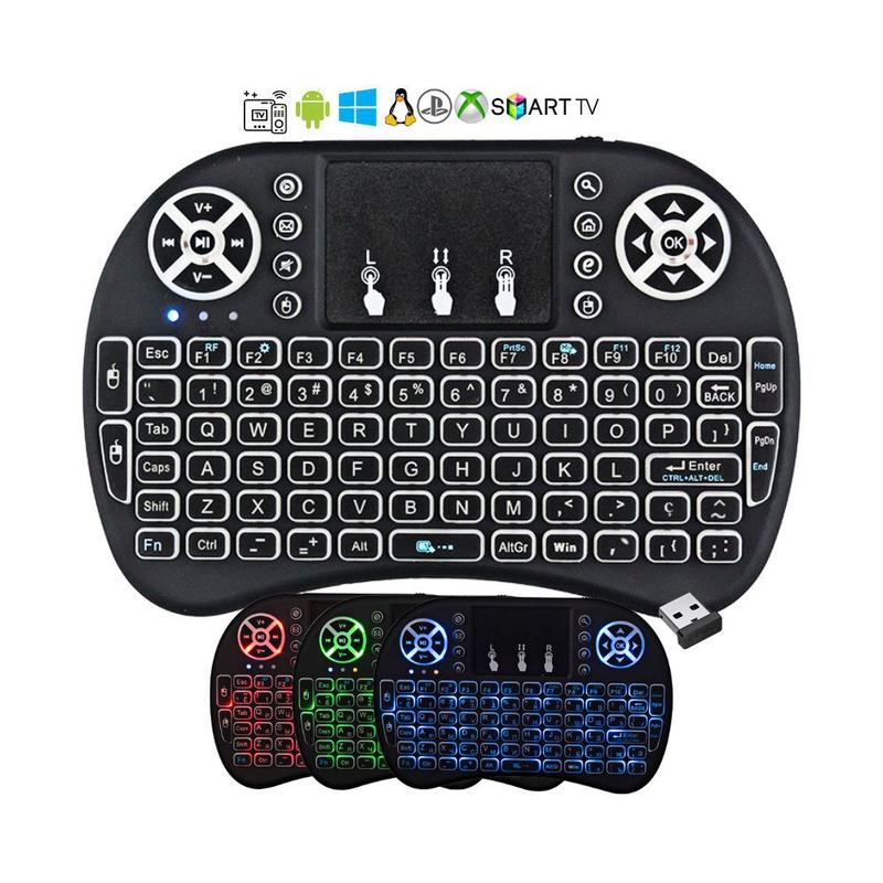 Mini Teclado Controle Touchpad Led S/Fio Wireless PC Xbox PS4 Smart TV ...