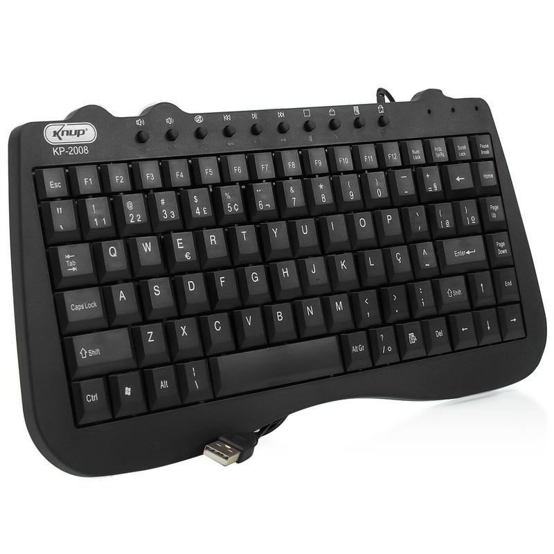 Mini Teclado Para Notebook Pc USB 2.0 Multimídia Abnt2 - KNUP - Teclado ...