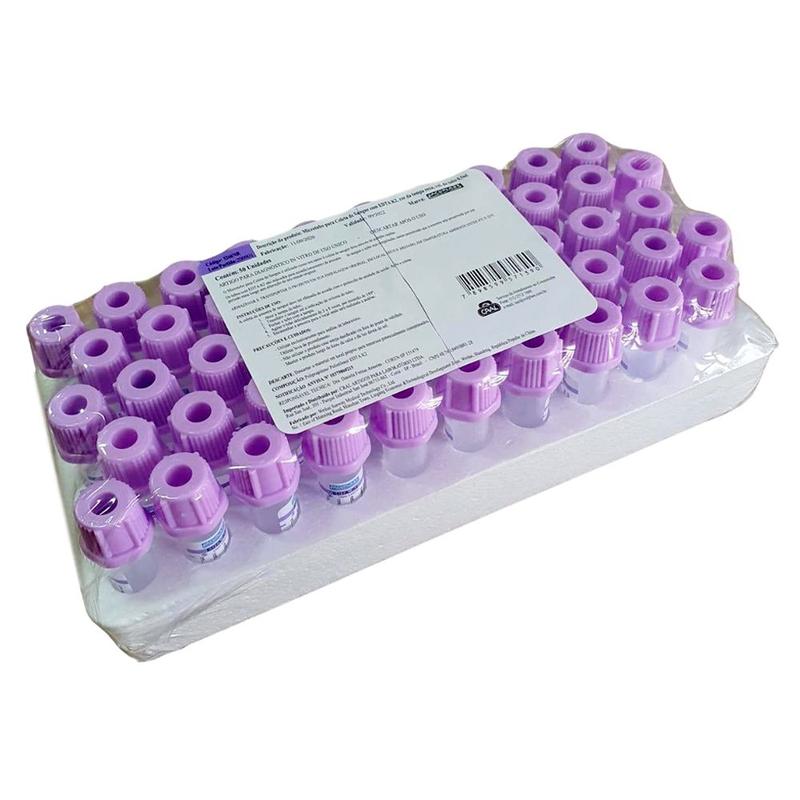 Mini Tubo de Coleta com EDTA K2 0,5 ml (CRAL) - 50 Unidades - Tubo de ...