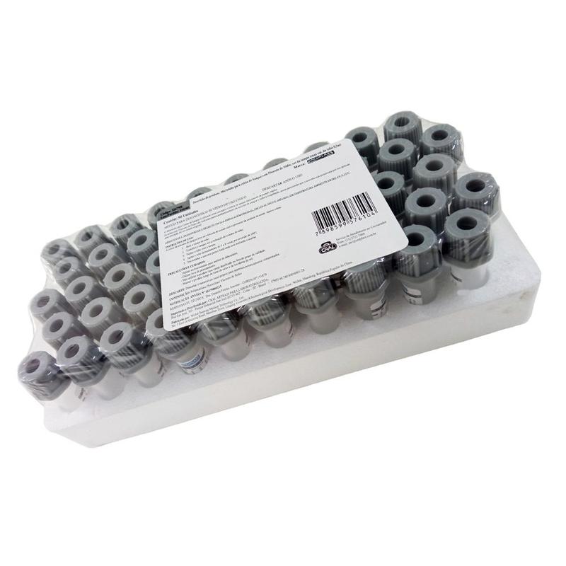 Mini Tubo de Coleta com Fluoreto de Sódio 0,5 ml (CRAL) - 50 Unidades ...