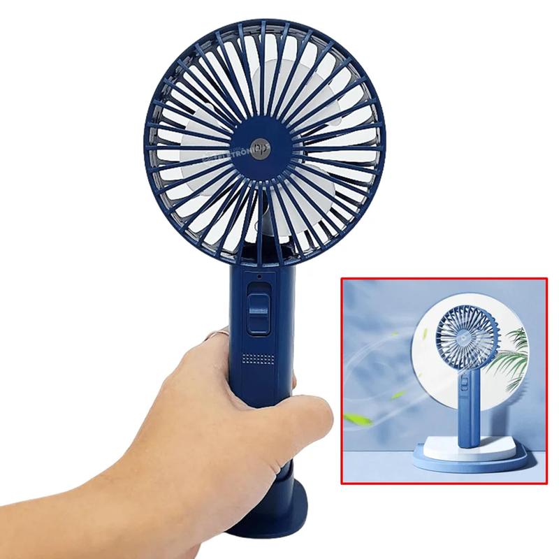 Mini Ventilador Mesa Mão 2 Velocidades Recarregável Muito Forte e Turbo ...