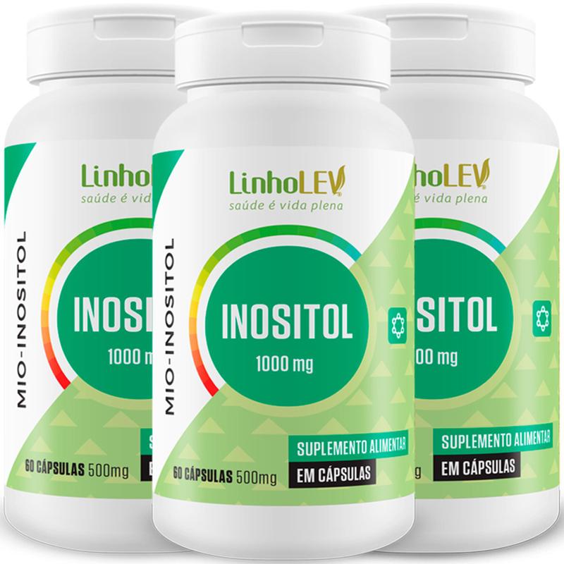 MIO - Inositol Puro 3 Frascos - LinhoLev - Vitaminas A-Z - Magazine Luiza