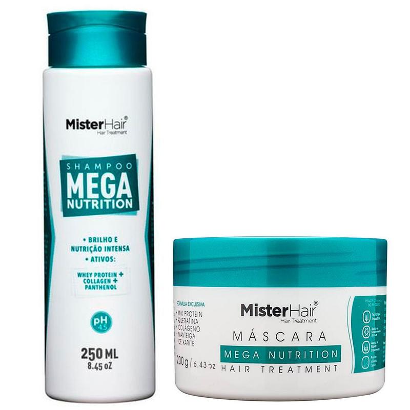 Mister Hair Shampoo 250ml E Máscara 200ml Mega Nutrition - Shampoo ...