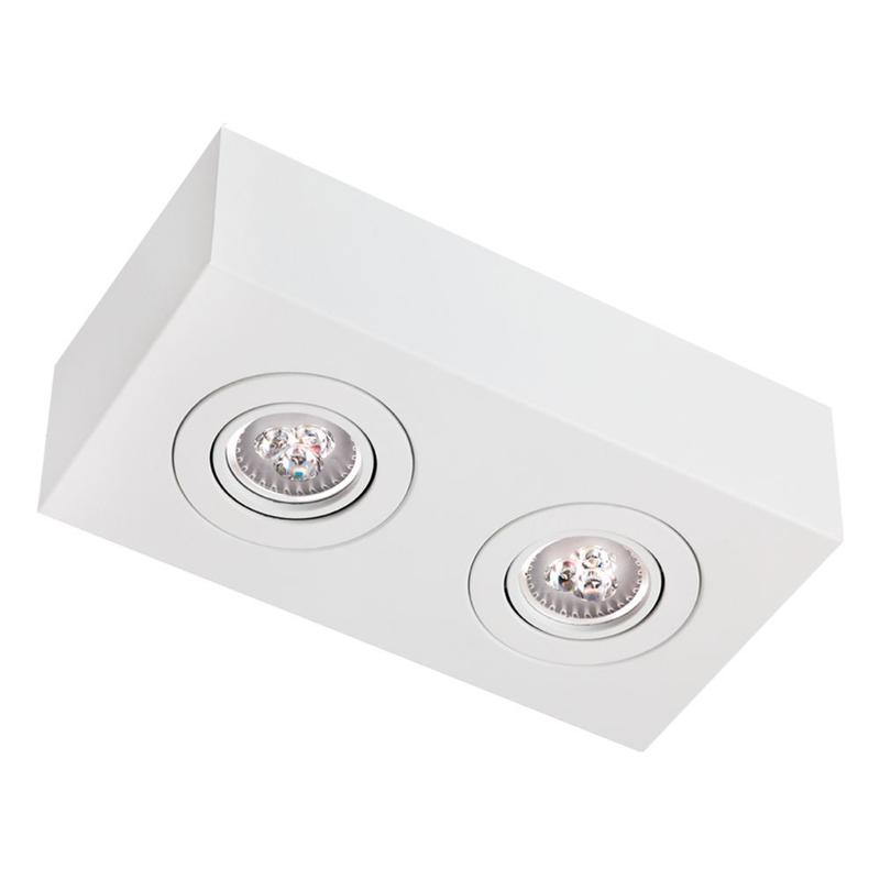 Mix Face Plana de Sobrepor com 2 Lâmpadas 25x13 cm Branco - Impacto M552-S - Lâmpada de LED ...