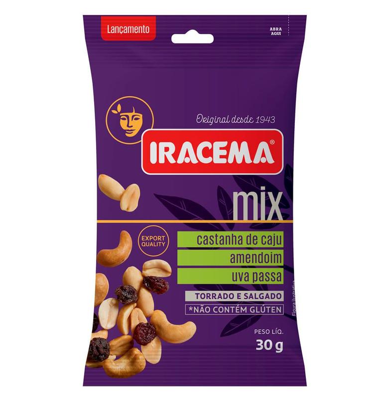 Mix Nuts Iracema Castanha de Caju, Amendoim e Uva Passa 30g - Mix de ...
