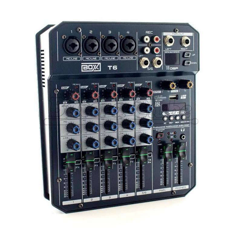Mixer BOXX T6 Mesa de Som 5 Canais para Lives e Gravações Interface ...