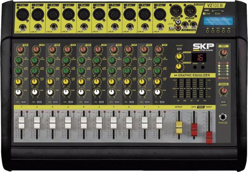 Mixer Mesa De Som Amplificada Skp 10 Canais Vz-100II Usb 200 - Mesa de ...