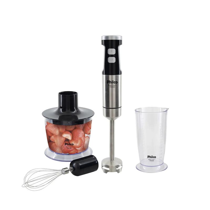Mixer Philco 3 em 1 Preto 600W PMX600 - 2 Velocidades 220v - Mixer ...