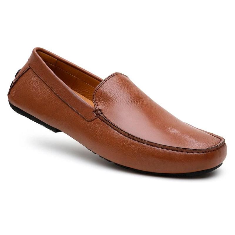 Mocassim Masculino Couro Drive Liso Confortável Dia aDia - Jacometti ...