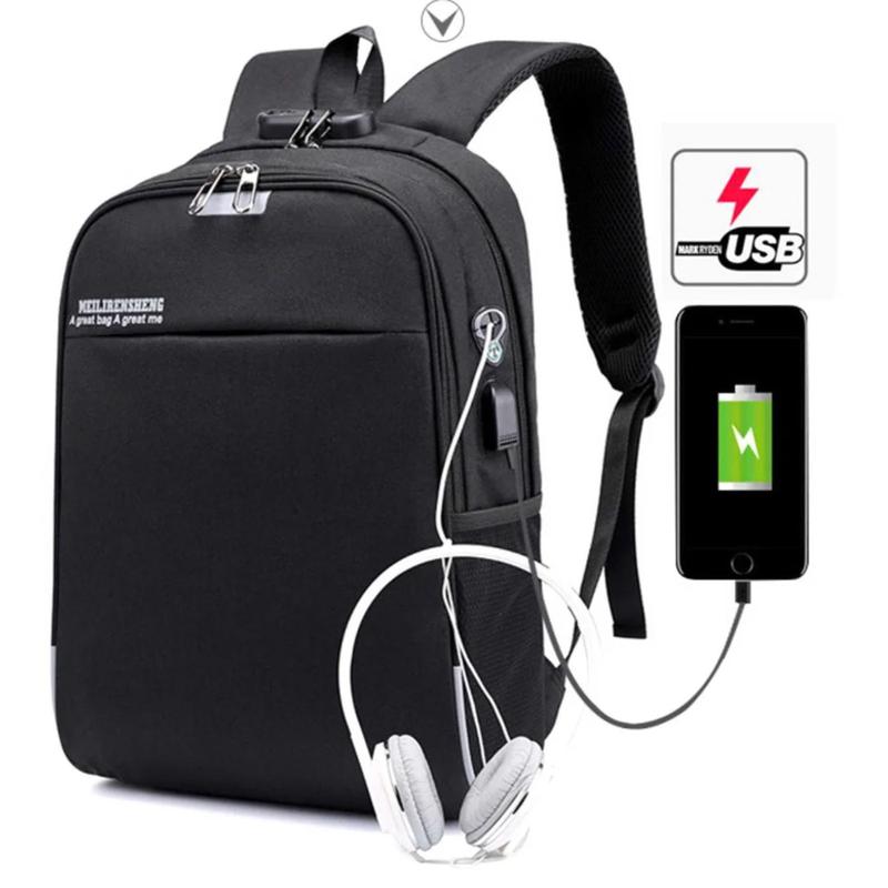 Mochila Com Cadeado Inteligente Executiva Porta USB Moderna Lançamento ...