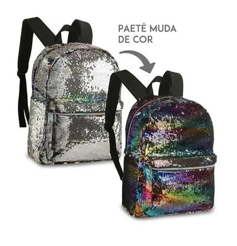 Mochila De Costas Paetê Muda Cor - Clio Ref: CG2027 - Clio Style ...