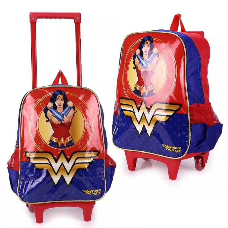 Mochila De Rodinha Mulher Maravilha - Mochilete IC32932WW-AZ - Luxcel ...
