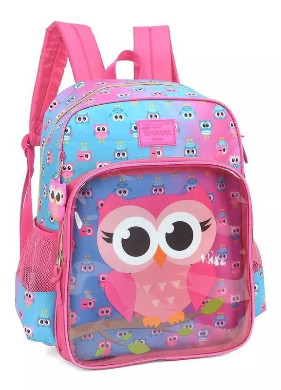 Mochila Escolar De Costas UP4YOU Coruja Rosa Luxcel - Mochilas e Pastas ...