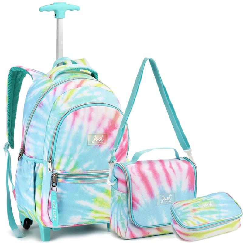 Mochila Escolar Feminina Infanto Juvenil Rodinha Tie Dye Kit com ...