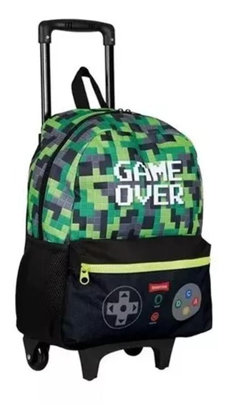 Mochila Infantil Escolar Game Over Meninos Rodinha G Sestini - Mochila ...