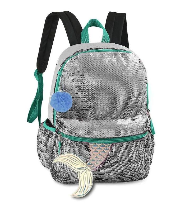 Mochila Paetê Sereia Muda de Cor Lantejoulas Juvenil - Clio - Mochilas ...