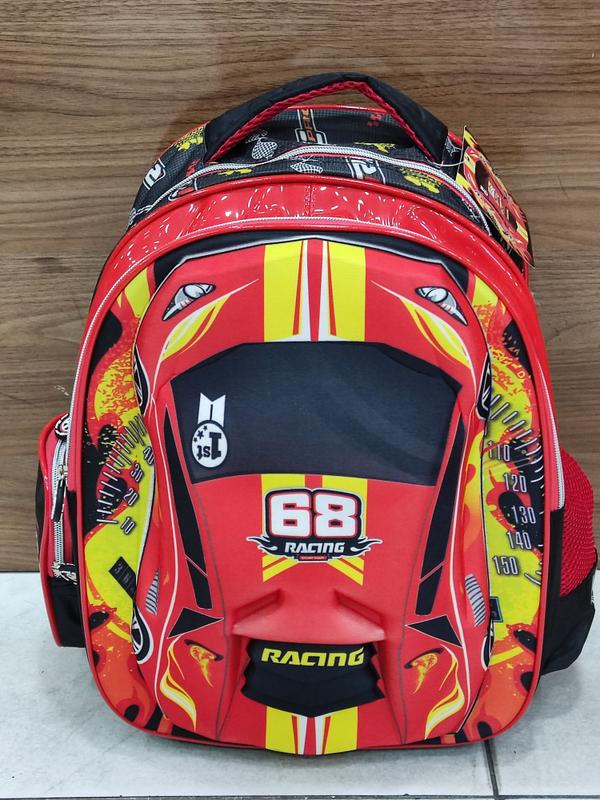 Mochila Racing carrinho em 3D de costa 7143 - Fuseco - Mochilas ...