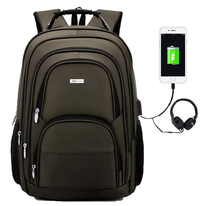 Mochila Resistente Impermeável Com Usb E P2 Alça Cabo De Aço Marrom ...