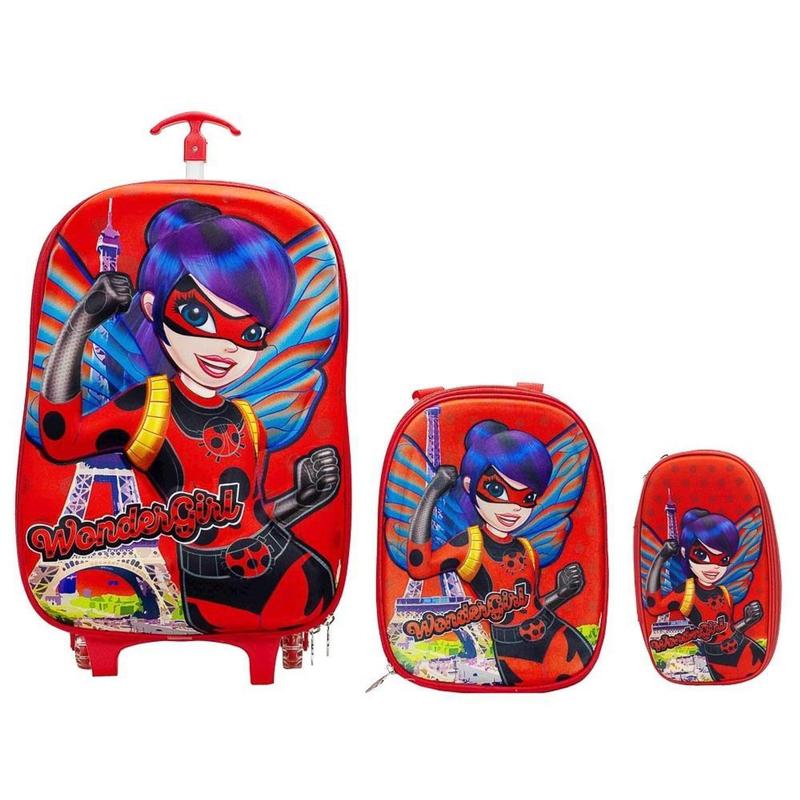 Mochila Rodinha Mala Miraculous Lady Bug Mc3683 - Plat1 - Mochilas e ...