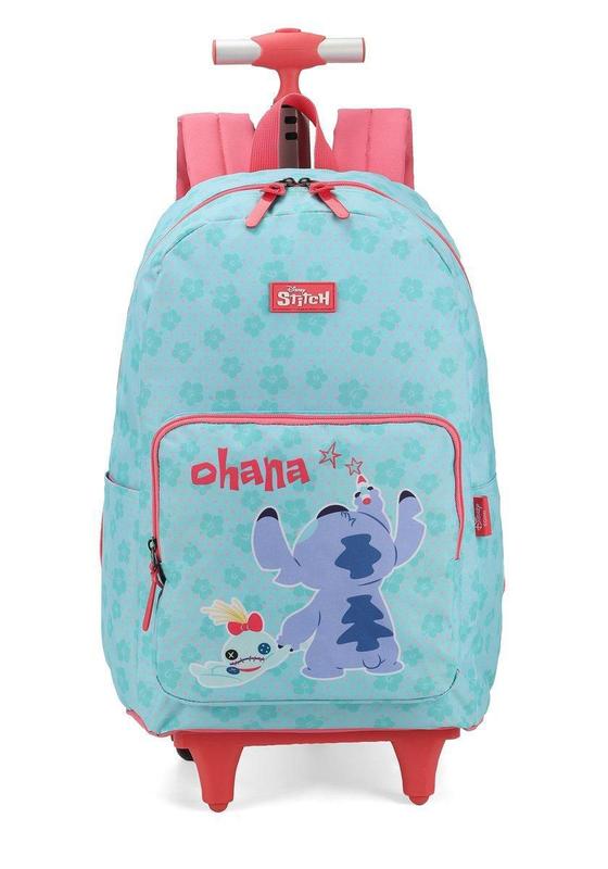 Mochila Rodinhas Stitch Disney Ohana Turquesa - Luxcel 46cm - Mochilas ...