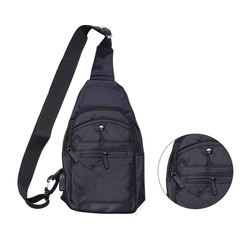 Mochila Transversal Resistente A Água Com Cabo Usb Unissex - Midio ...