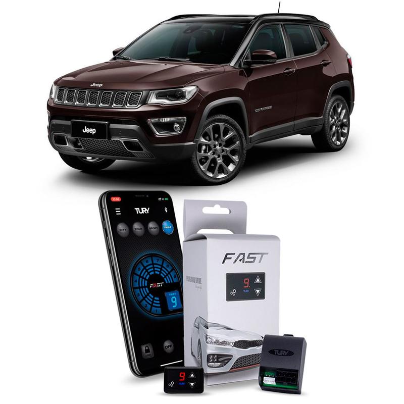 Módulo Aceleração Jeep Compass 2017 a 2021 Tury Fast 2.0B Bluetooth ...