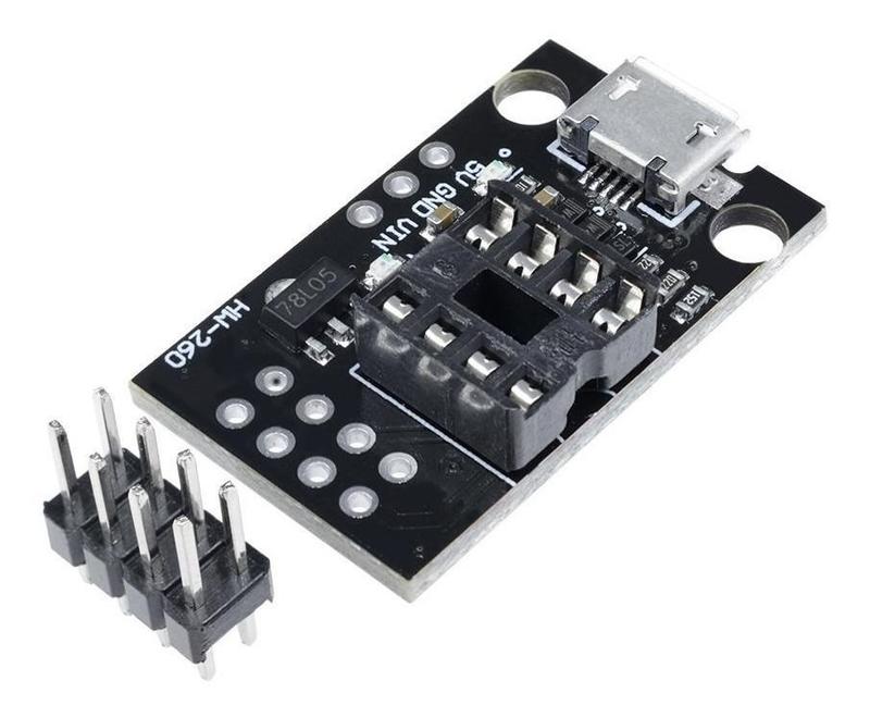 Módulo Programador Attiny85, Attiny13A, Attiny25 e Attiny45 com Micro ...