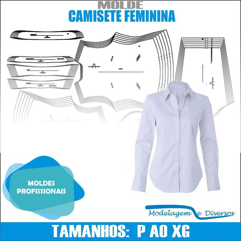 Molde Camisete Feminina, Modelagem&Diversos, Tamanhos P Ao XG ...