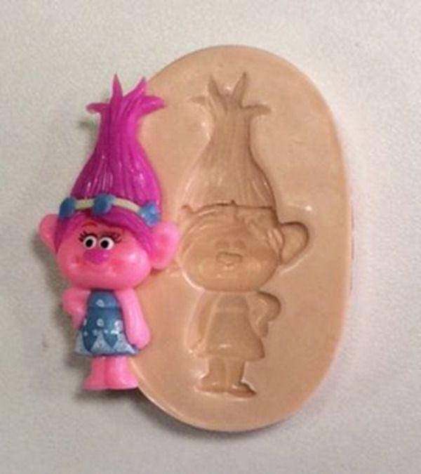 Molde De Silicone Trolls Poppy Para Confeitaria E Biscuit. - Leb ...