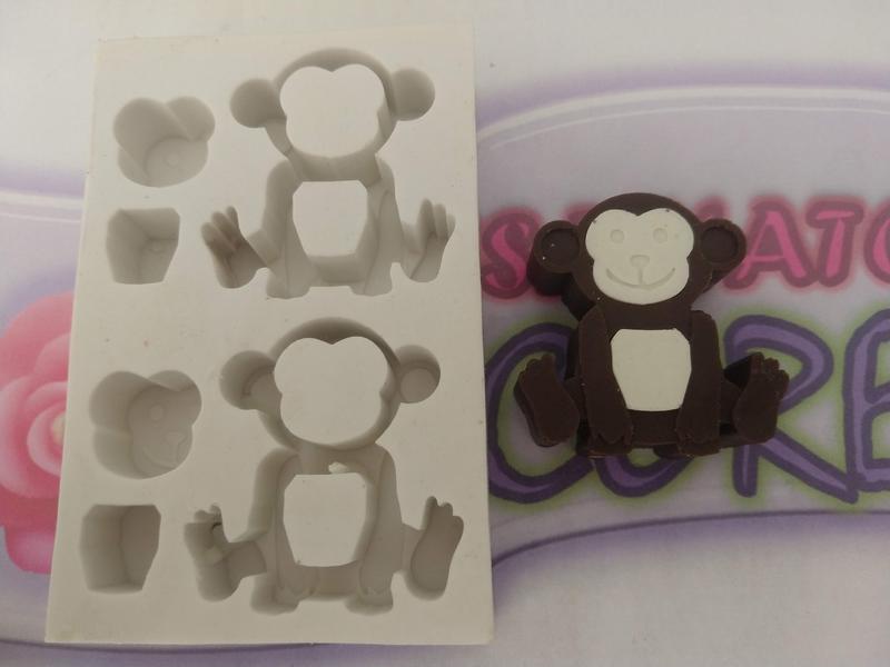 Molde Forma Silicone Sabonete Macaco Safari Cute 2 Cav - Decore ...