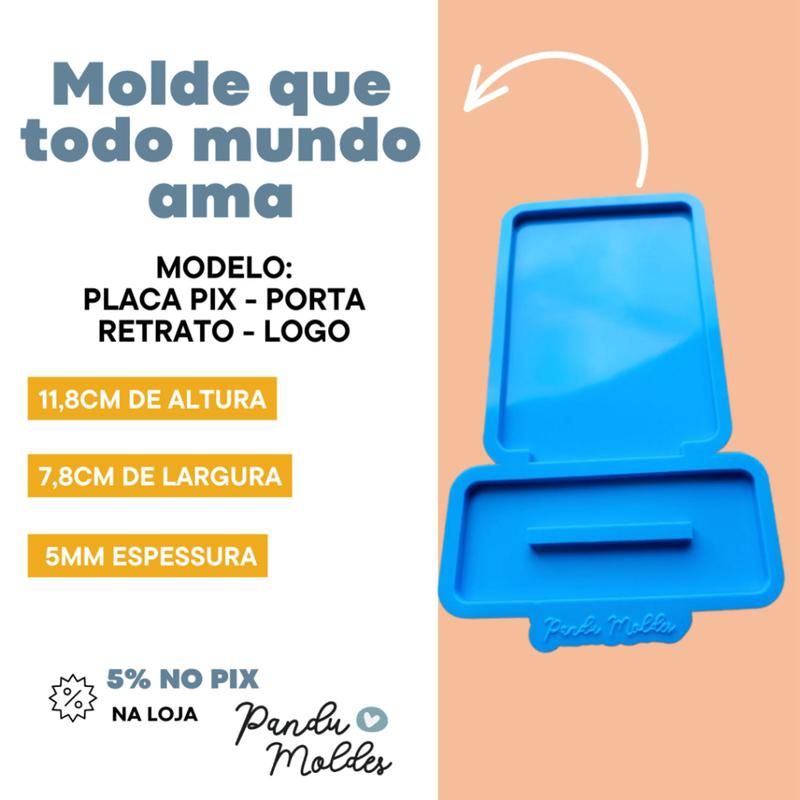 Molde se Silicone para Resina Placa Pix - Porta Retrato - Logo - Pandu ...