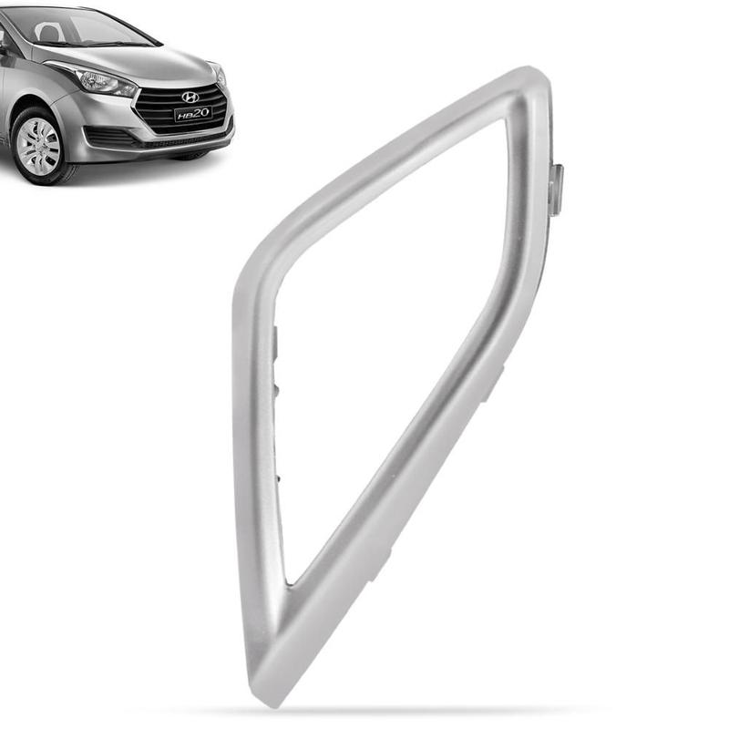 Moldura Aro Difusor de Ar Central Hb20 2013 a 2020 Lado Direito Prata ...