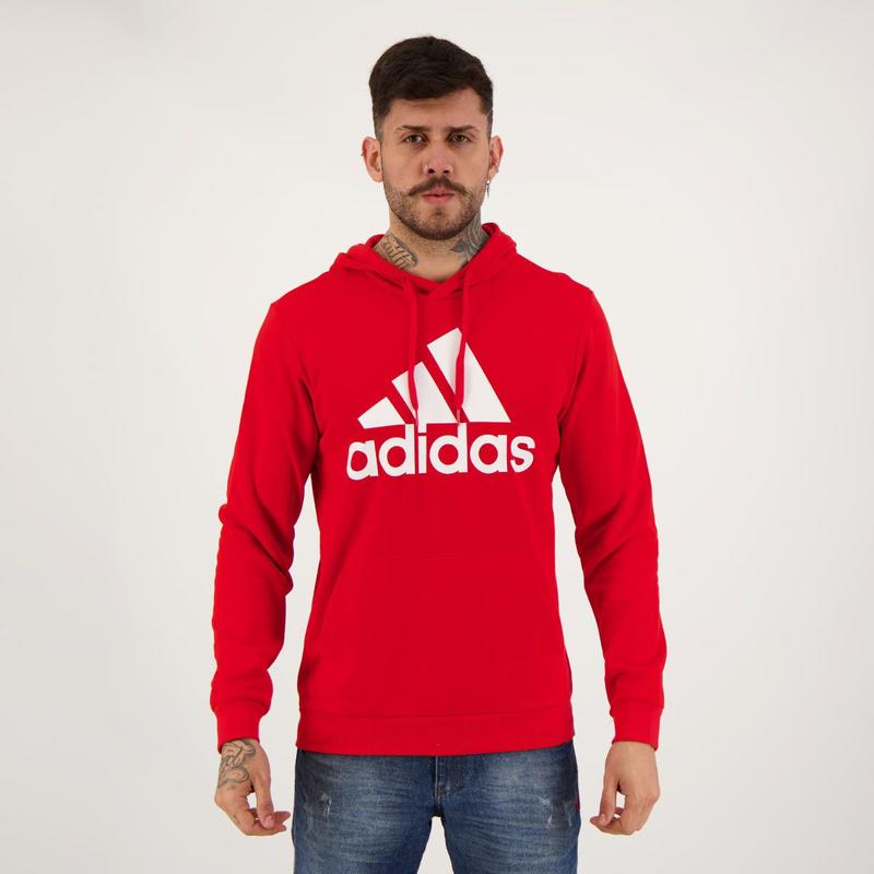 Moletom Adidas Logo Com Capuz Vermelho - Agasalho e Moletom Esportivo ...