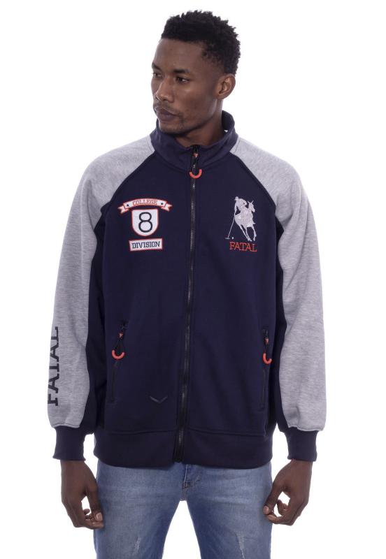 Moletom Fatal Plus Size Aberto Com Recortes Azul Marinho - Agasalho e ...