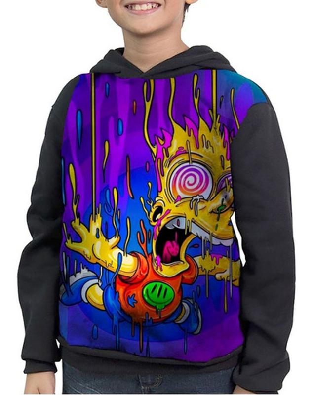 Moletom Infantil The Simpsons Bart Simpson Psicodélico - smoke ...