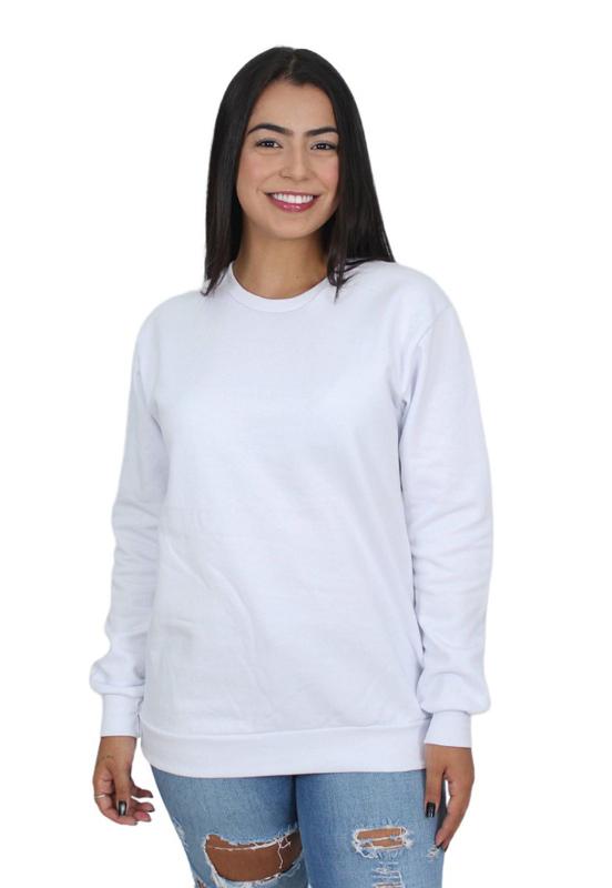 Moletom Liso Gola Redonda Blusa de frio sem Capuz Flanelado - Lunny ...