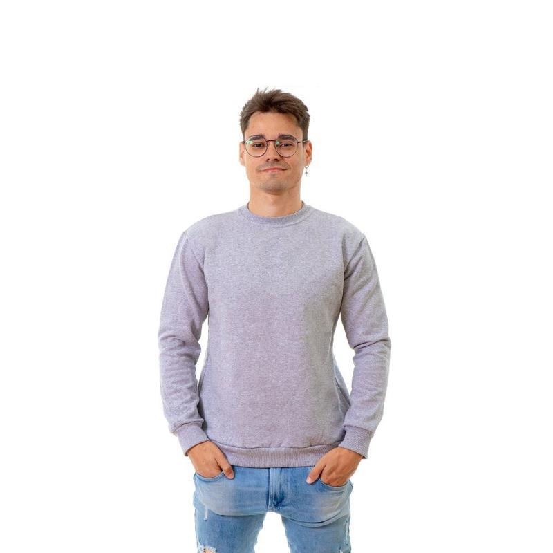 Moletom Liso Gola Redonda Unissex Flanelado Confortável Street Life Dia ...