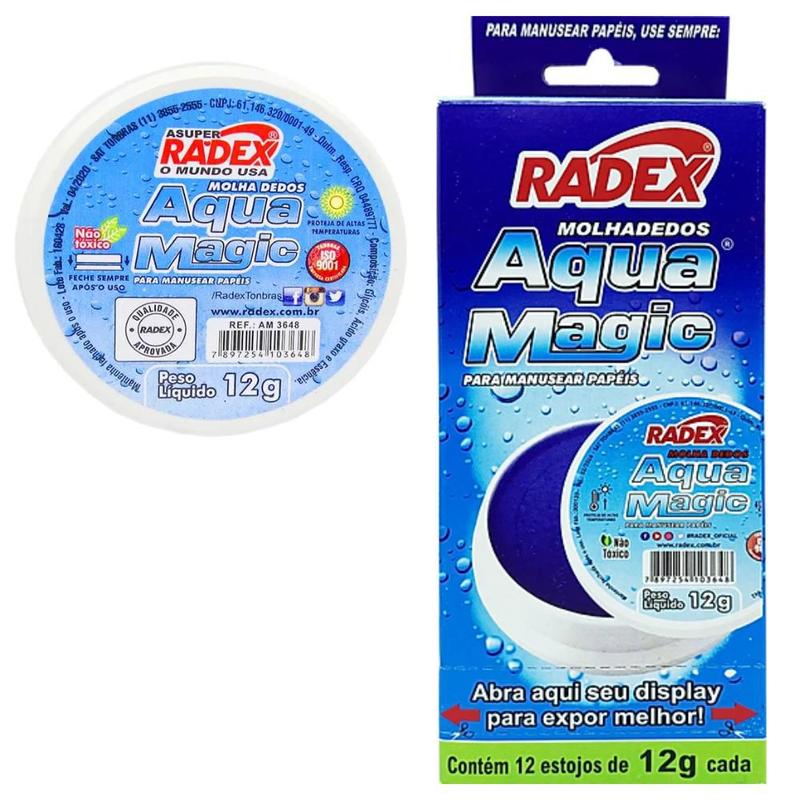 Molha Dedo Creme Radex Aqua Magic 12g cx c/ 12 A 2024 - WCAN - Molhador ...