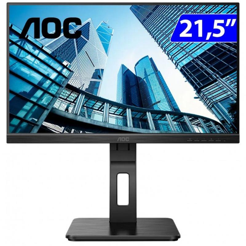 Monitor AOC LED IPS 21.5 Polegadas Wide Antirreflexo HDMI VGA 22P2ES - Monitor para PC ...