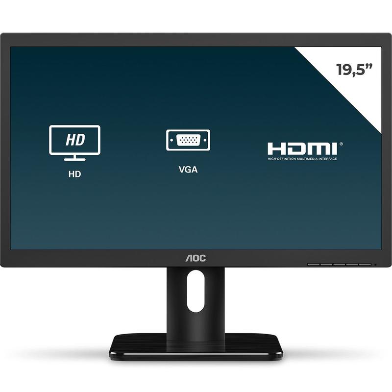Monitor led 19.5 aoc 20e1h wide hdmi vga vesa preto - Monitor para ...