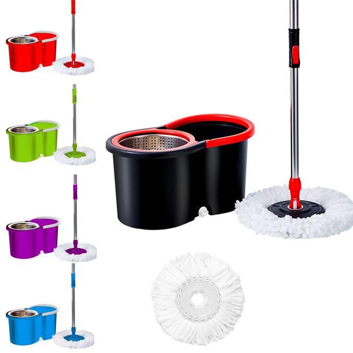 Mop Esfregão Balde Spin Mob 360 C/ 2 Refil De Microfribra - Dubai ...