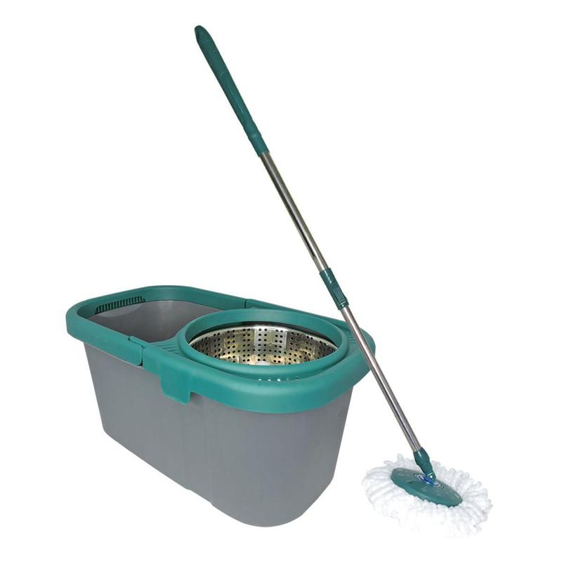 Mop Giratório 360 De Limpeza Balde 12 Litros Cesto Inox - Flash Clean ...