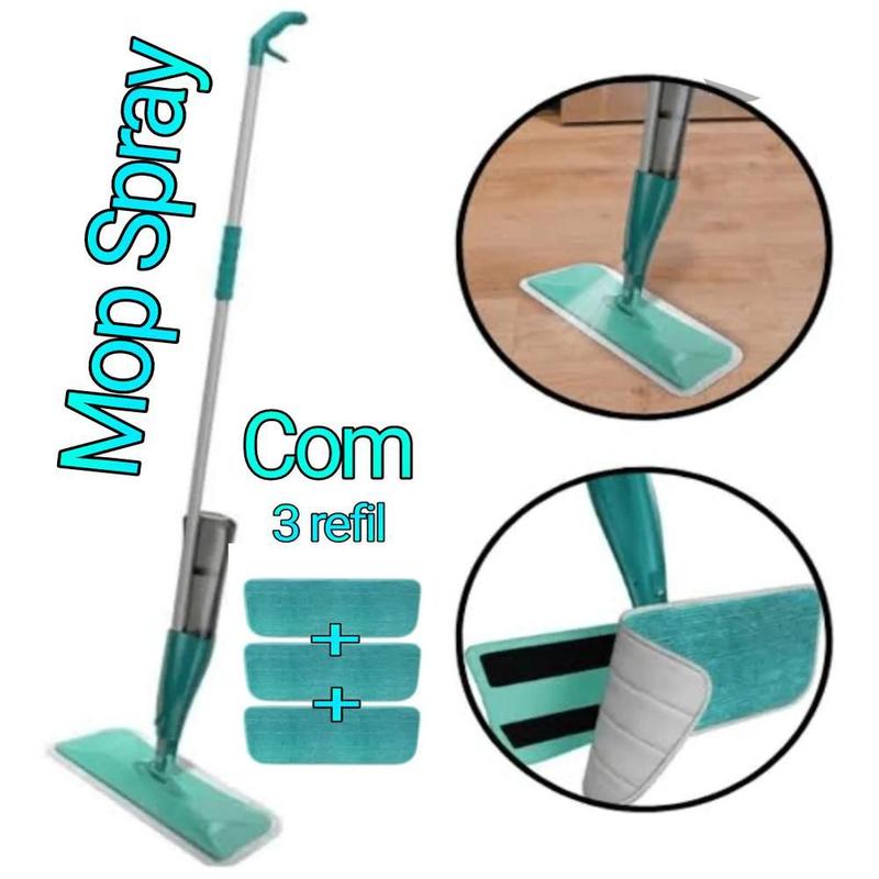 mop lava e seca sala cozinha com Base Giratória 3 refis - CELESTE - Mop ...