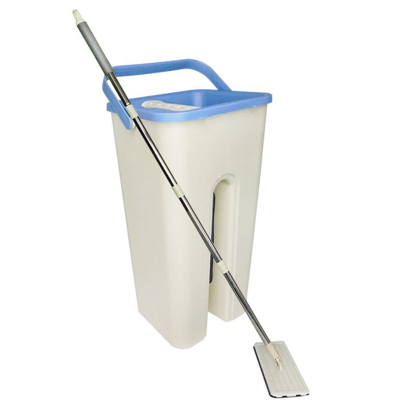 Mop Rodo Inox Tirá Pó Com Balde Flat Wash And Dry + refil extra - Flash ...