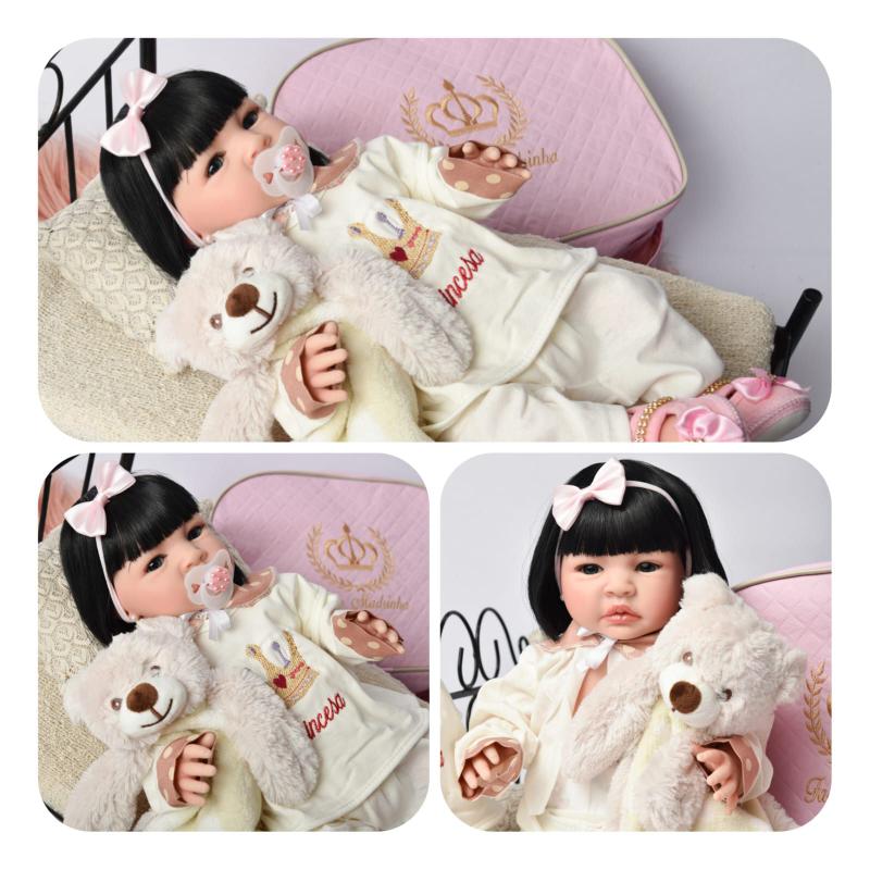 Morena Pagao Boneca Bebe Reborn Silicone Menina 22 - Meu Xamego ...