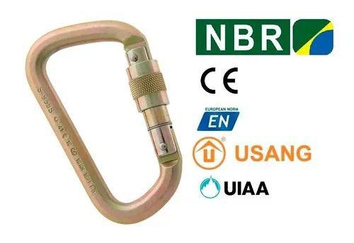 Mosquetão Aço Forma D Trava Rosca Dupla Ce En Nbr USANG - Mosquetão ...