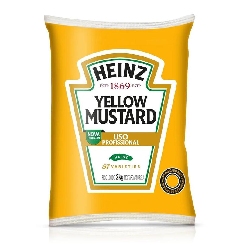 Mostarda Amarela Uso Profissional Heinz Bag Food 2Kg - Mostarda ...